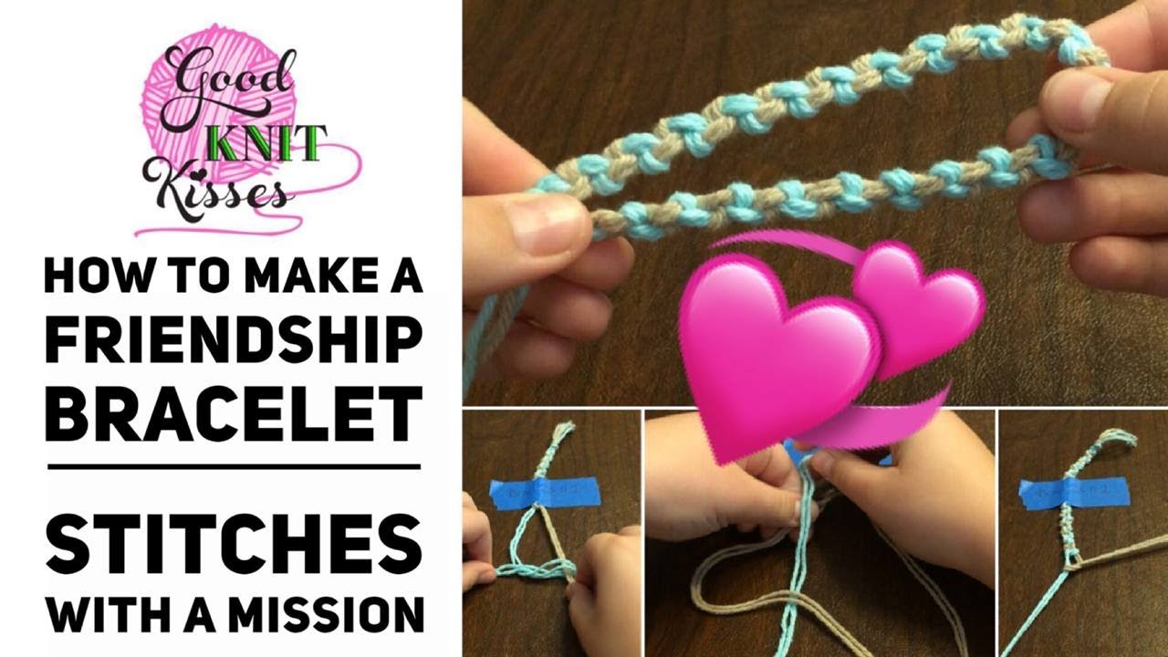 How to make a 2 color Friendship Bracelet (GKKMissions see notes) - YouTube