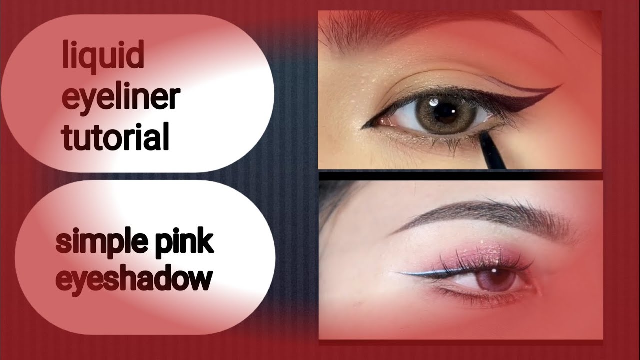 liquid eyeliner tutorial for beginners||pink eyeshadow tutorial # ...