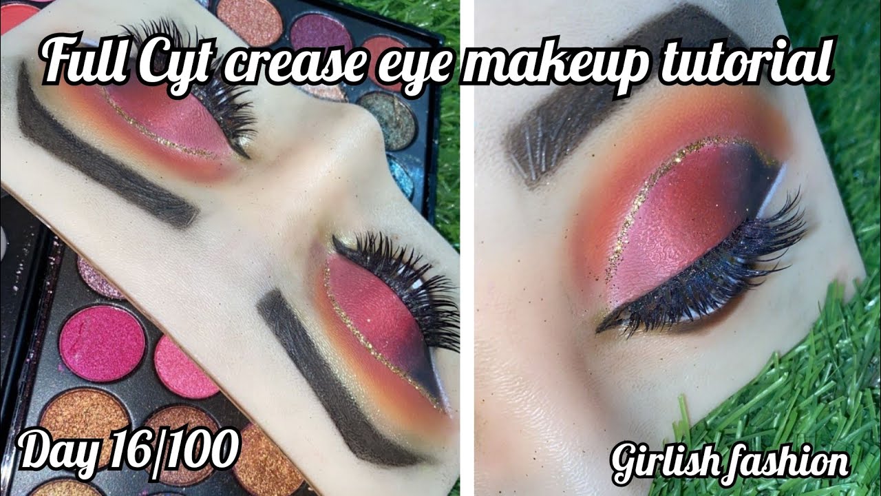 Day 16/100 Full Cut crease Eye makeup tutorial 🫶 - YouTube