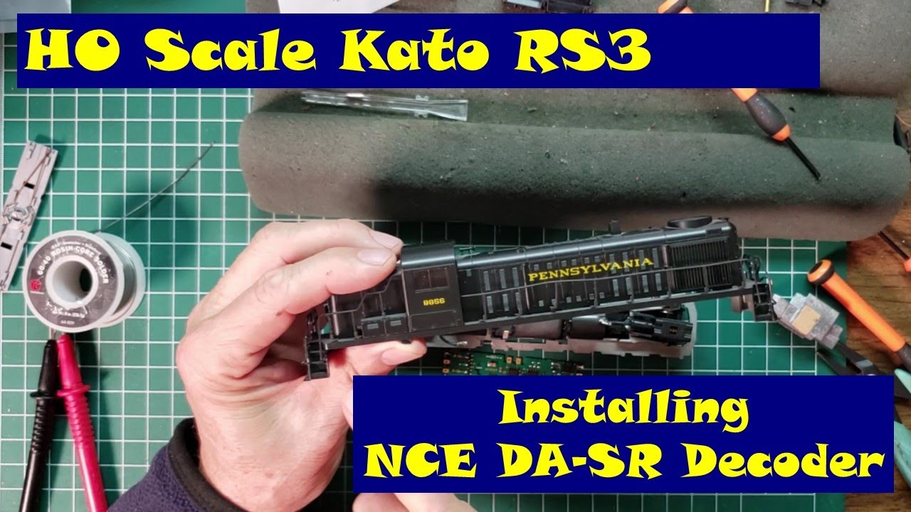 HO Kato RS3 Install of NCE DA-SR decoder - YouTube