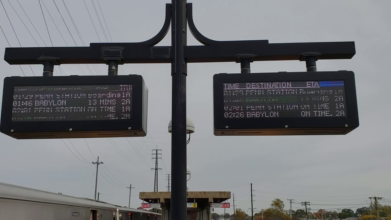 NEW LIRR Real Time Digital Sign At Baldwin LIRR Station - YouTube
