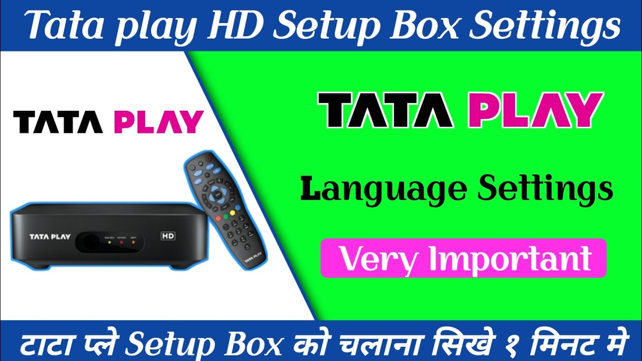 Tata play HD setup box settings | Tata play language settings | Tata ...