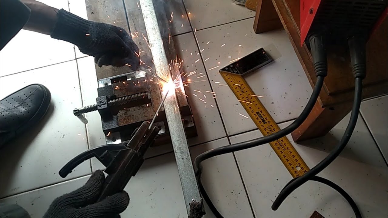 Ngelas besi Hollow 0.8 dengan kawat las 1.6mm tidak bolong - YouTube
