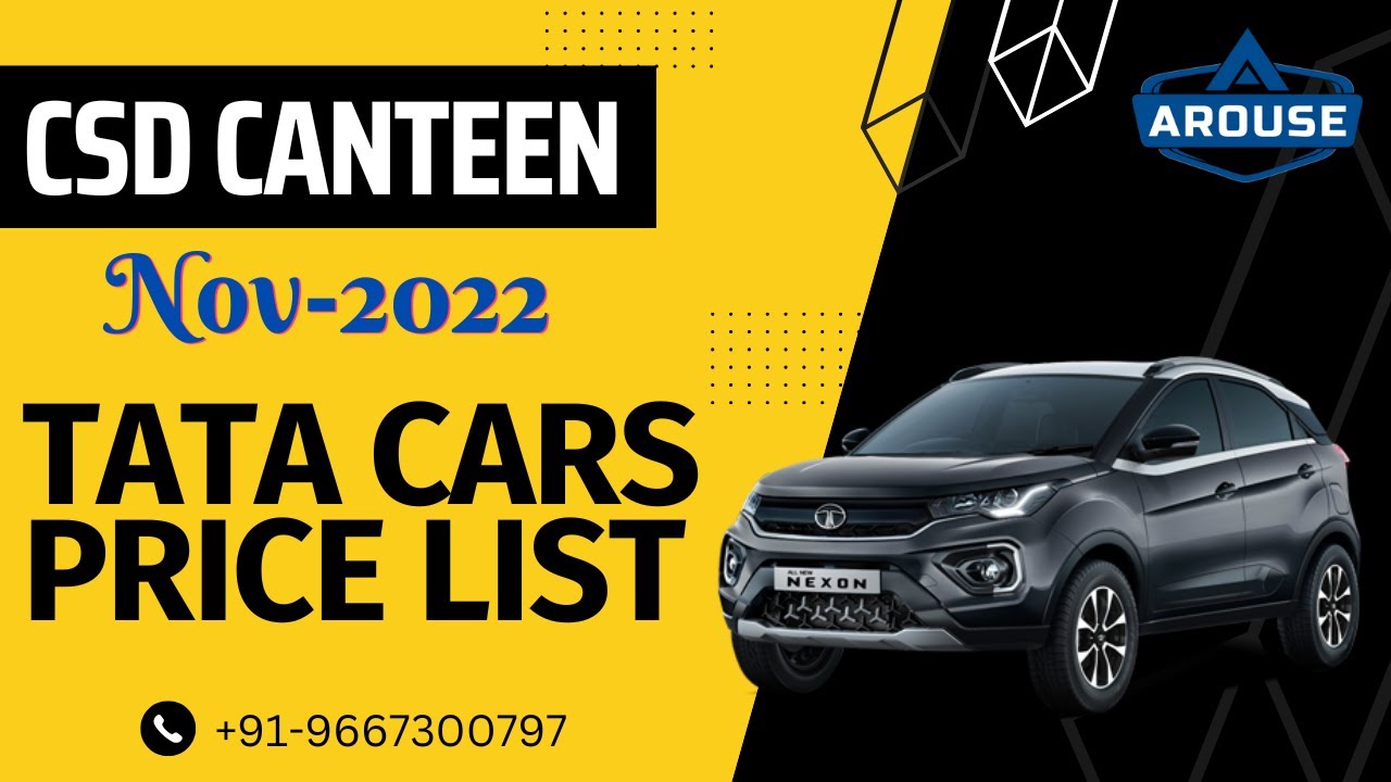 Tata CSD Nov 2022 Price List (Arouse Automotive Multi brand Virtual Car ...