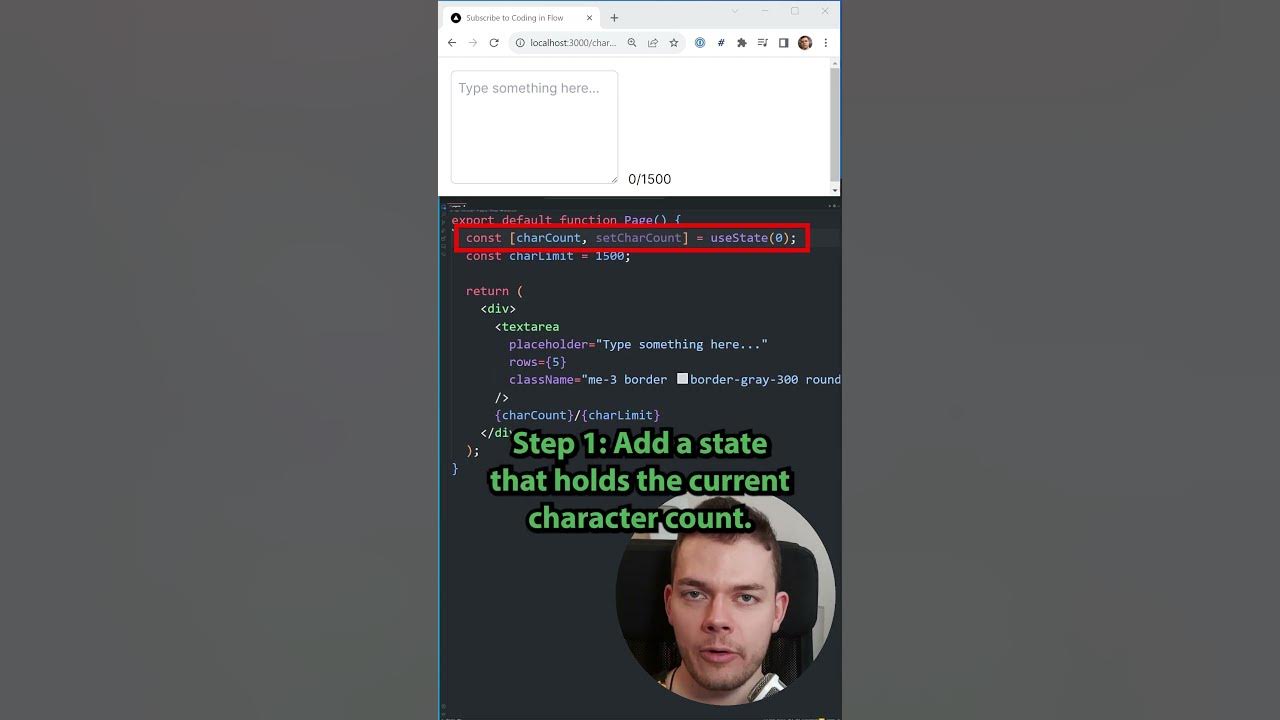 Input Field Character Counter In Reactjs 🤯 Reactjs Reactdevelopment Reactjstutorial Webdev 