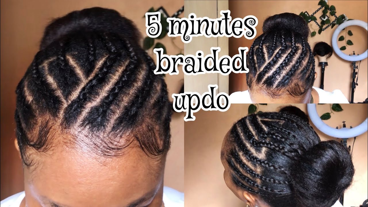 5 MINUTES QUICK BRAIDED PONYTAIL UPDO FOR BEGINNERS - YouTube