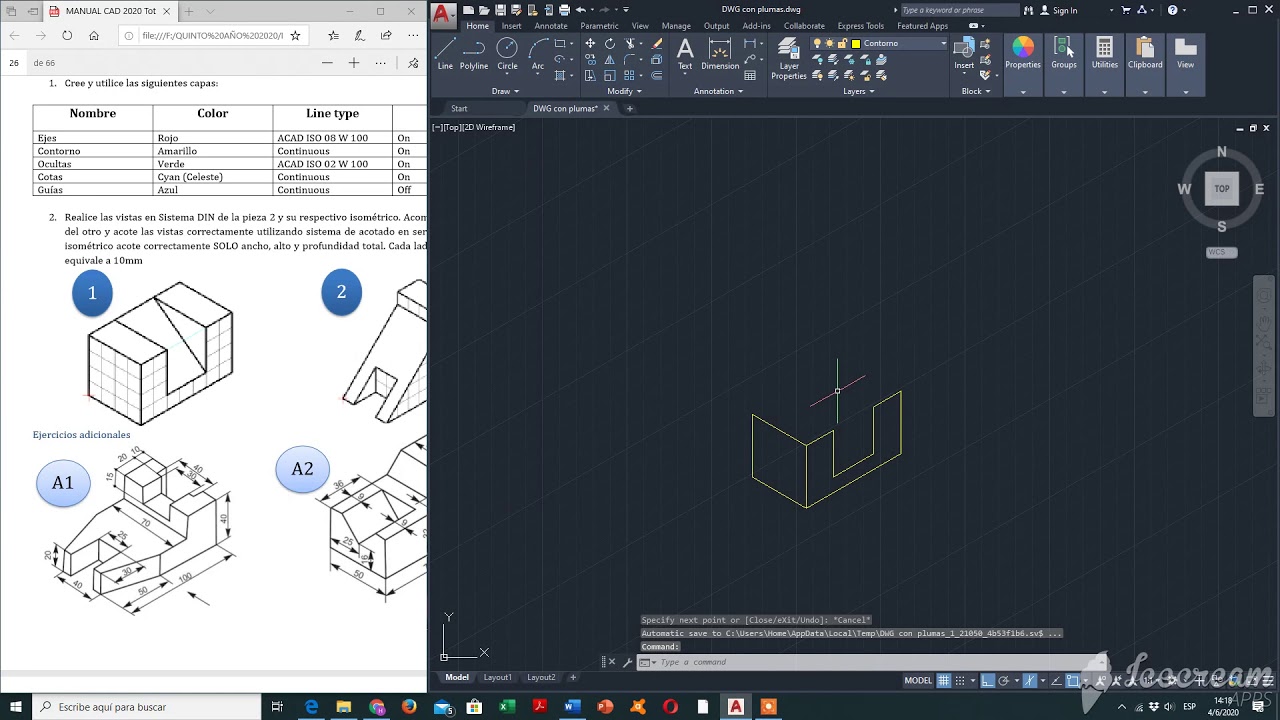 Haciendo un isométrico en AutoCAD 2D - YouTube