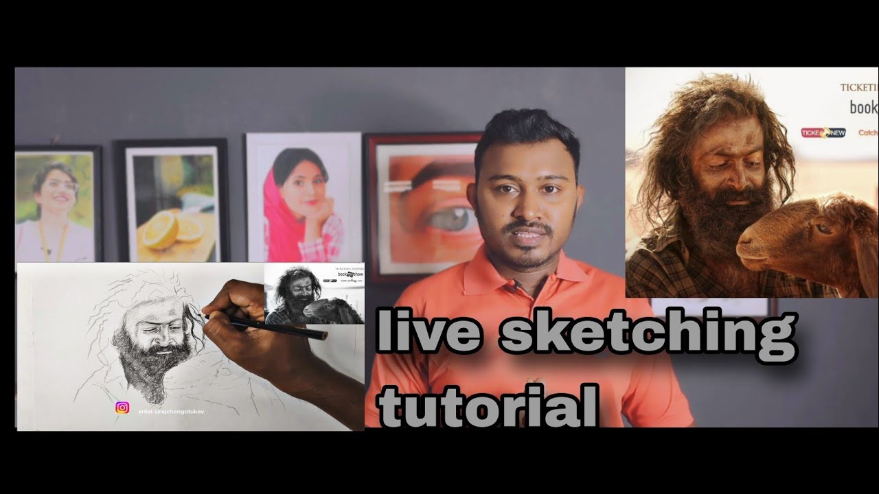 aadujeevithan pencil sketching tutorial beginners #gotlife # ...