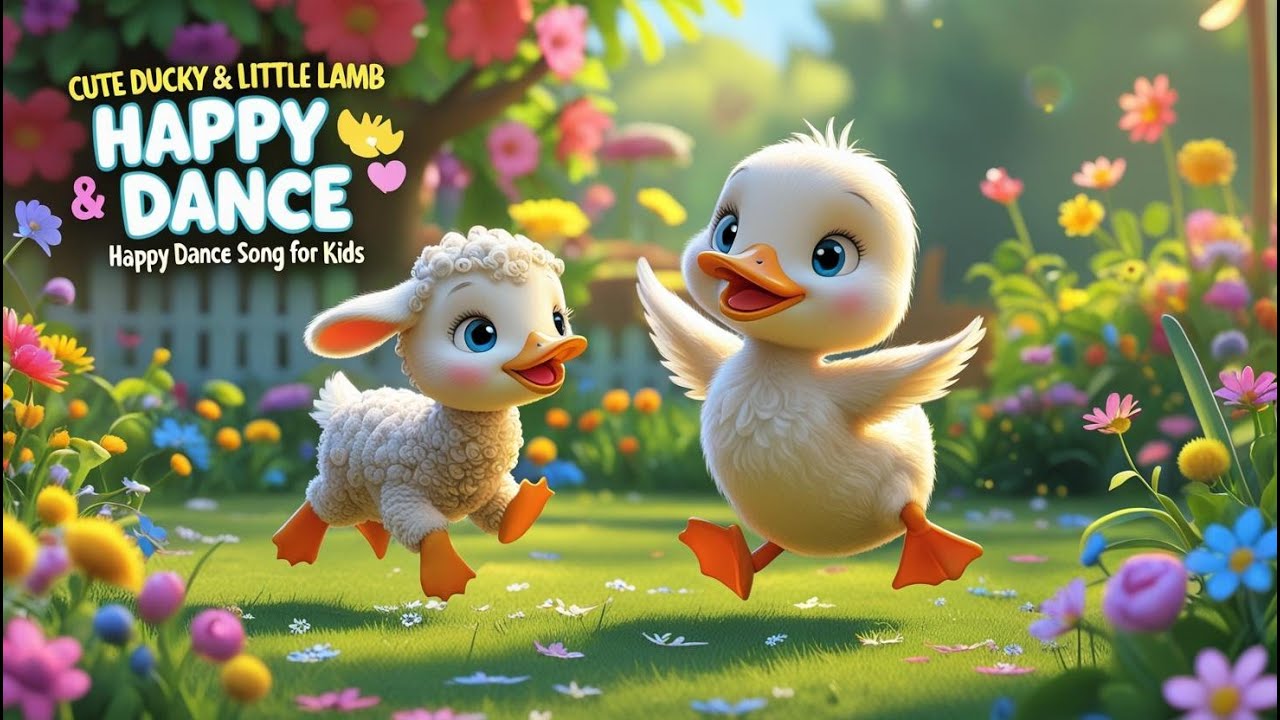 Cute Ducky & Little Lamb Happy Dance Song for Kids #PreschoolFun # ...