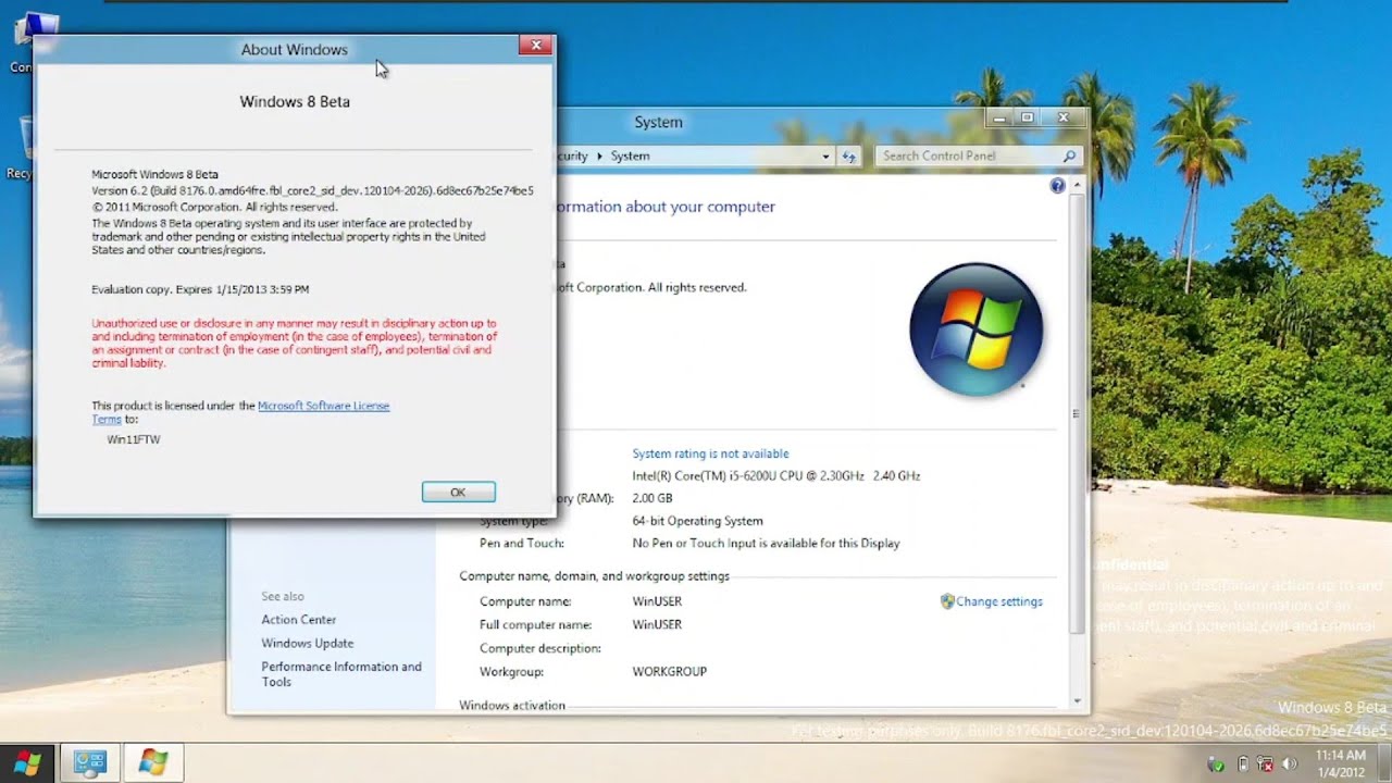 Windows 8 Build 8176 - Last START Button - YouTube