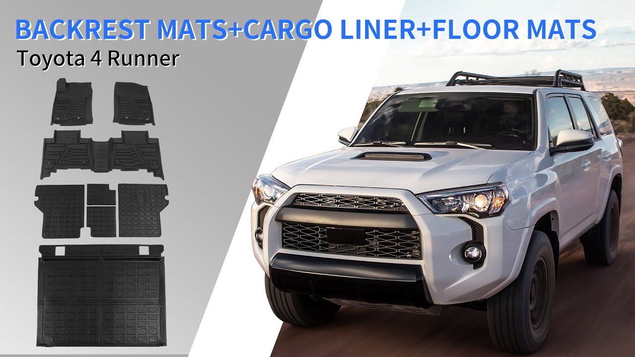 2010-2022 Toyota 4 Runner Cargo Liner+Backrest Mats+Floor Mats Demo ...