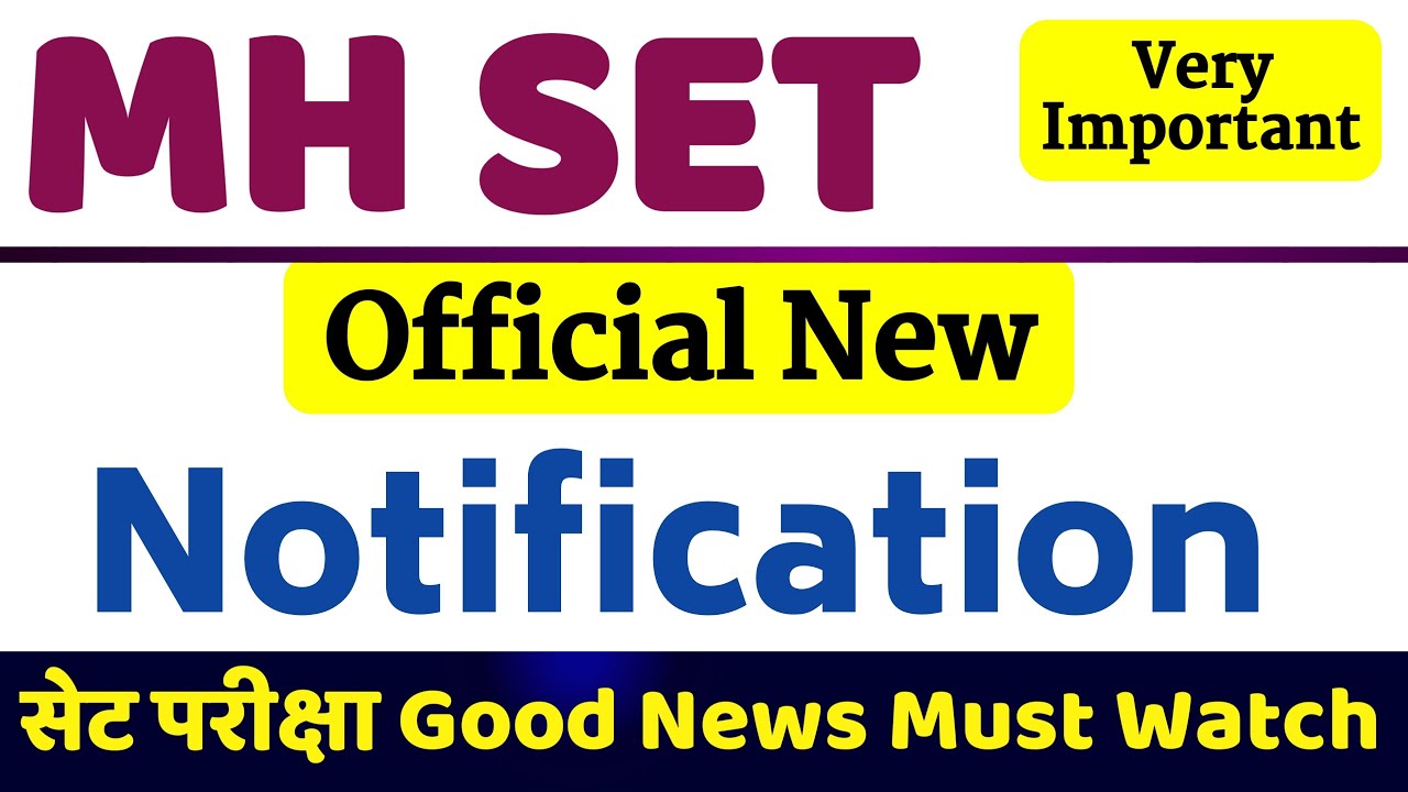 MH SET Exam Big Update || M SET New Notification || SET Exam 2024 ...