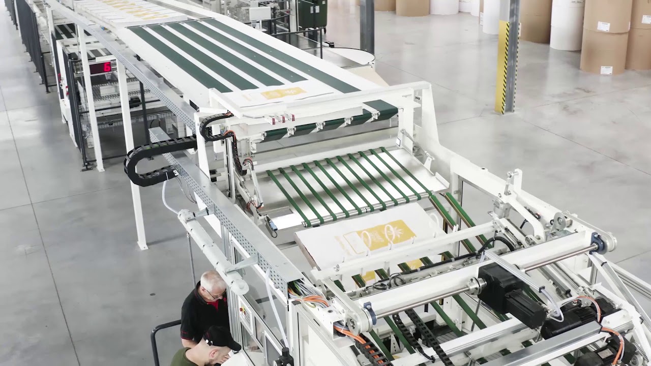 W&H Paper Sack Line with Digital Pasting - YouTube