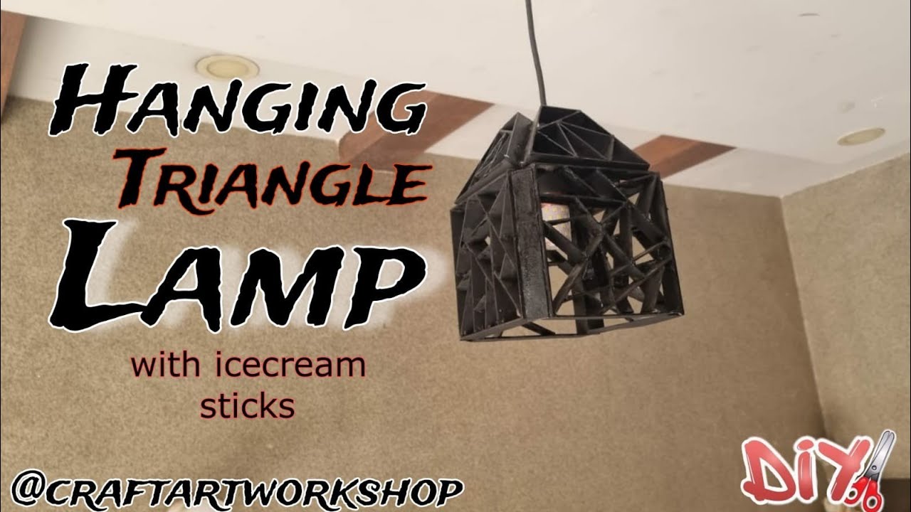 diy- wall hanging lamp - Easy way to make hanging triangle shape lamp ...