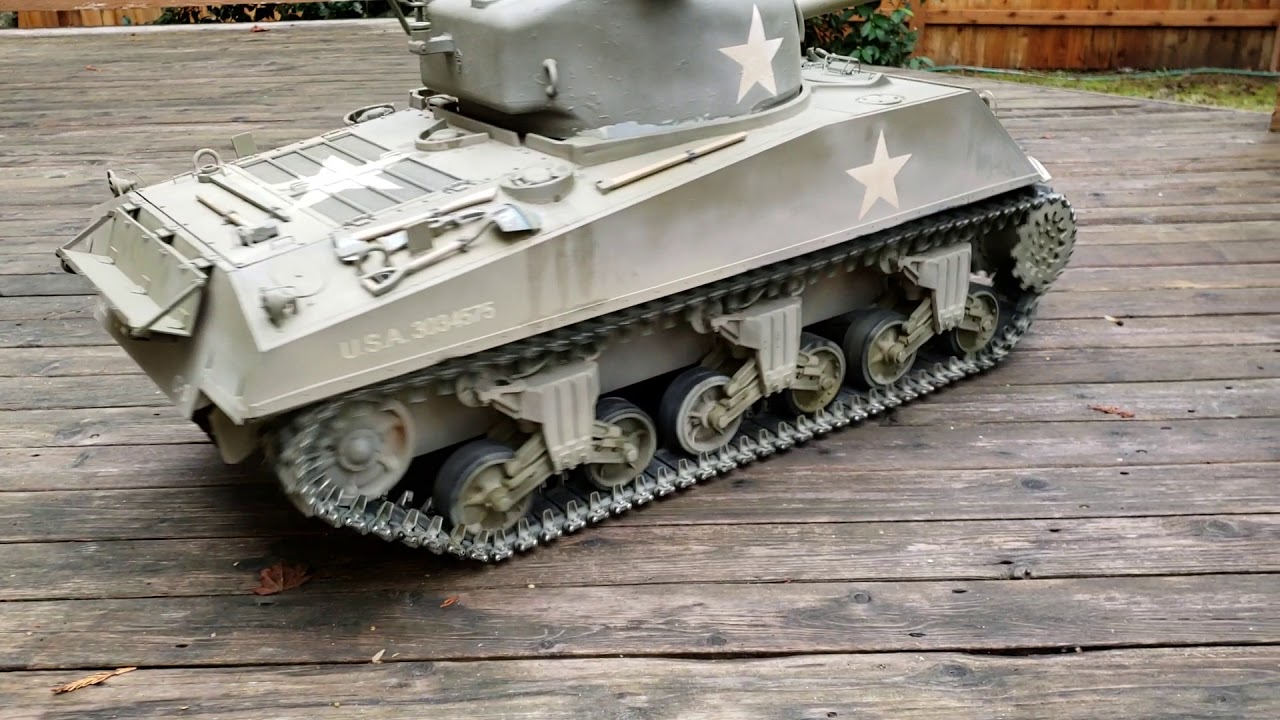 1/6 RC Dragon Sherman - Drive test + turret rotate test - YouTube
