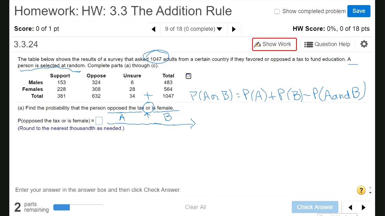 MATH 1342• Homework Examples from Section 3•3 Addition Rule•Catherine ...