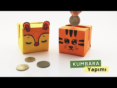 KAĞITTAN KUMBARA YAPIMI, Origami Kumbara Nasıl Yapılır Kolay ve Anlatımlı