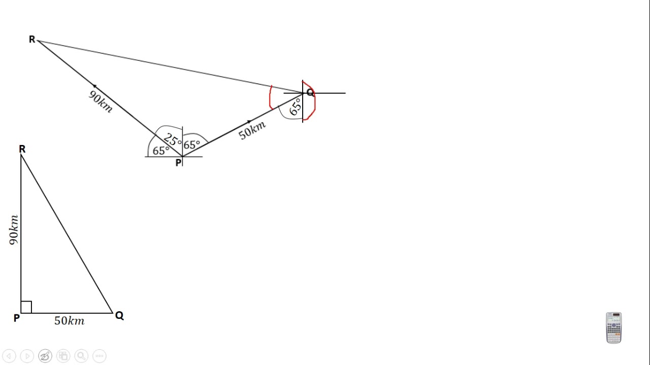 21 Solving Distance Bearing Problems QUESTION 3 PART II - YouTube