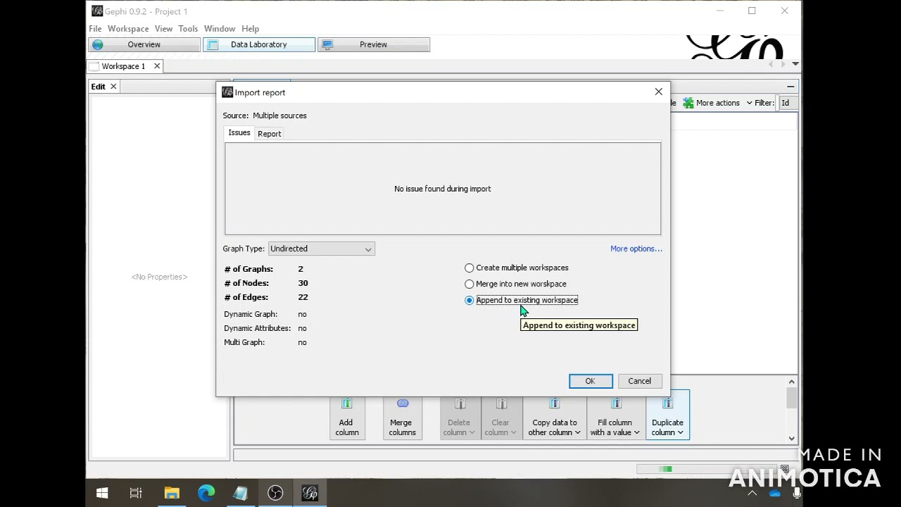 Data into Gephi - YouTube