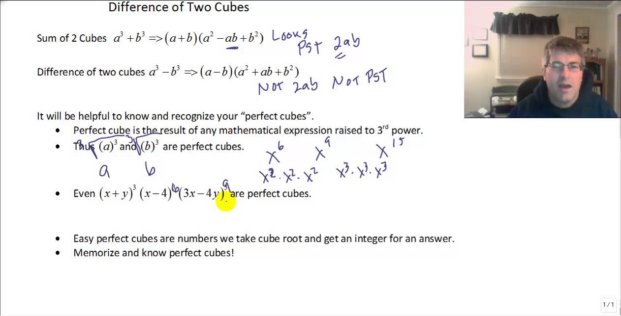 Factoring Patterns - Sum and Difference of Cubes - YouTube