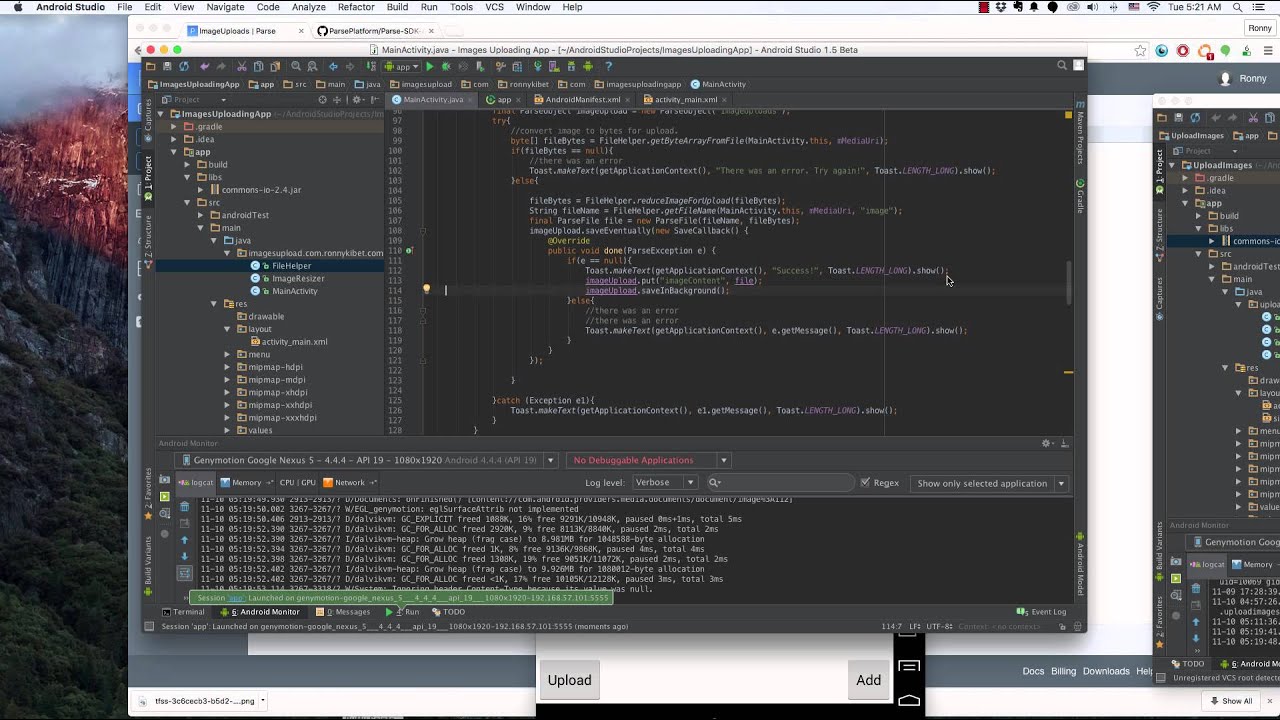 Uploading And Fetching Images Parse And Android Part 3 Youtube