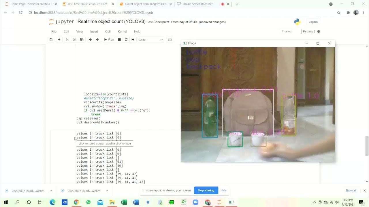 Object count in real time using Opencv Python - YouTube