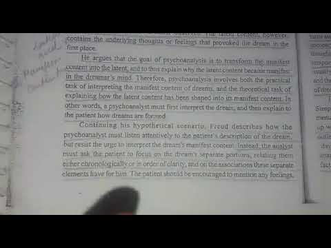 Interpretation of Dreams...latent and manifest content - YouTube