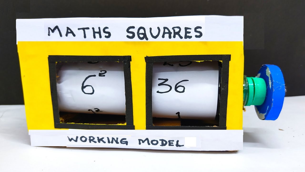 square of number working model - maths tlm - diy - simple and easy ...