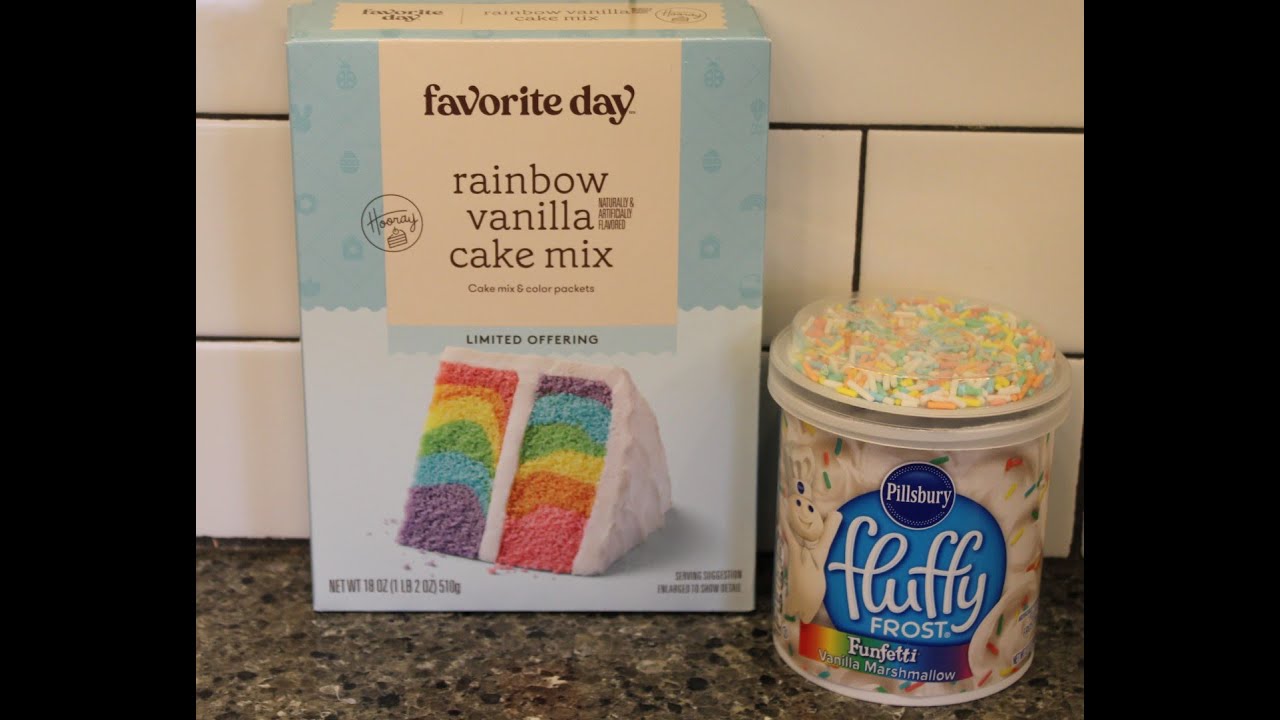 Favorite Day (Target) Rainbow Vanilla Cake Mix & Pillsbury Vanilla ...