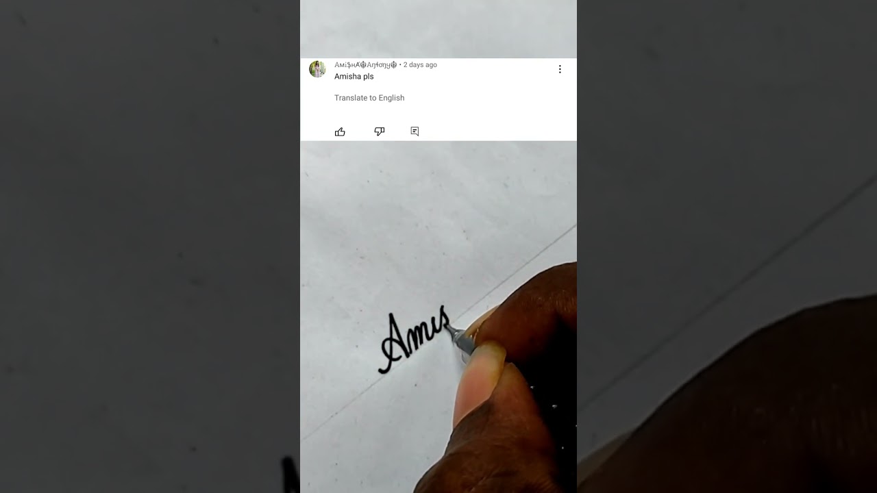 Amisha #calligraphy #handwriting #cursive #shorts #youtubeshorts # ...