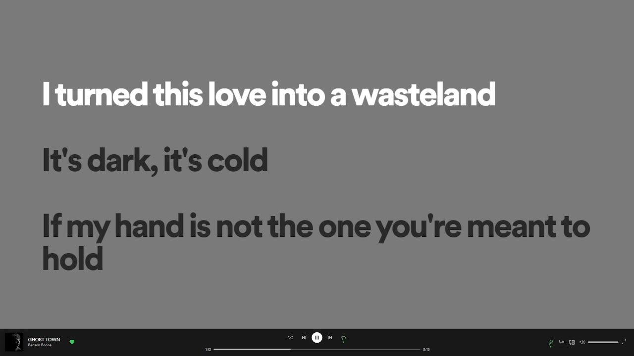 Benson Boone - Ghost Town (Spotify Lyrics) - YouTube