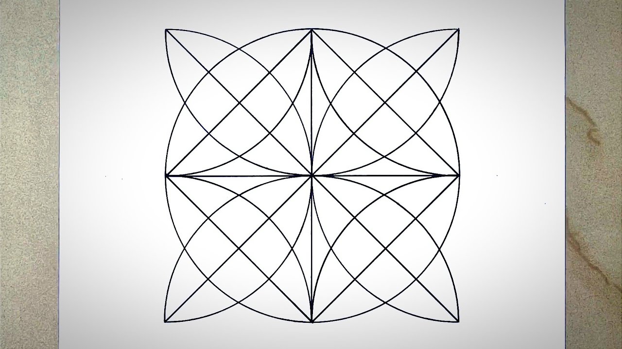 Geometric Circle Design Step By Step | Geometric Design For Kids | Easy ...