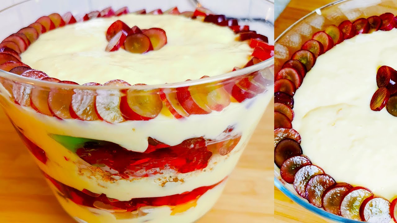 CUSTARD TRIFLE RECIPE Quick and Easy - YouTube