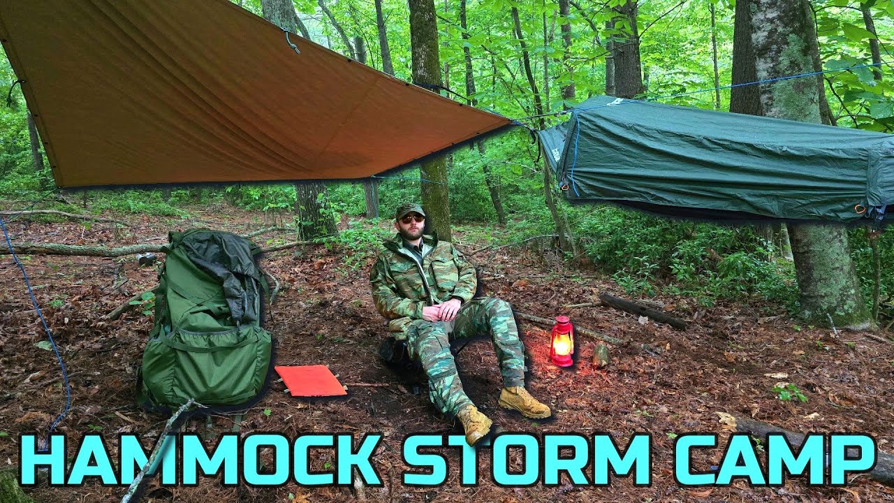 Storm Camping In A CRUA Hybrid Hammock Tent | MRE Menu 19 Field Review ...