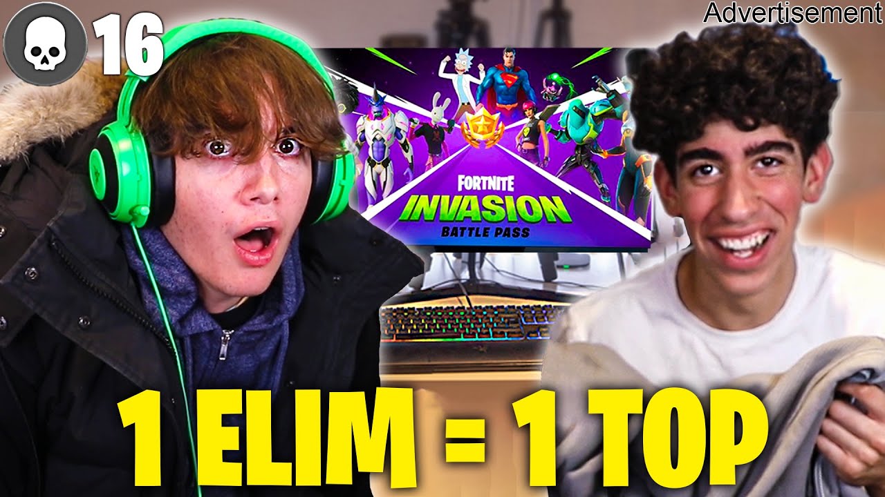 1 Fortnite ELIM = 1 Top CHALLENGE (impossible) - YouTube