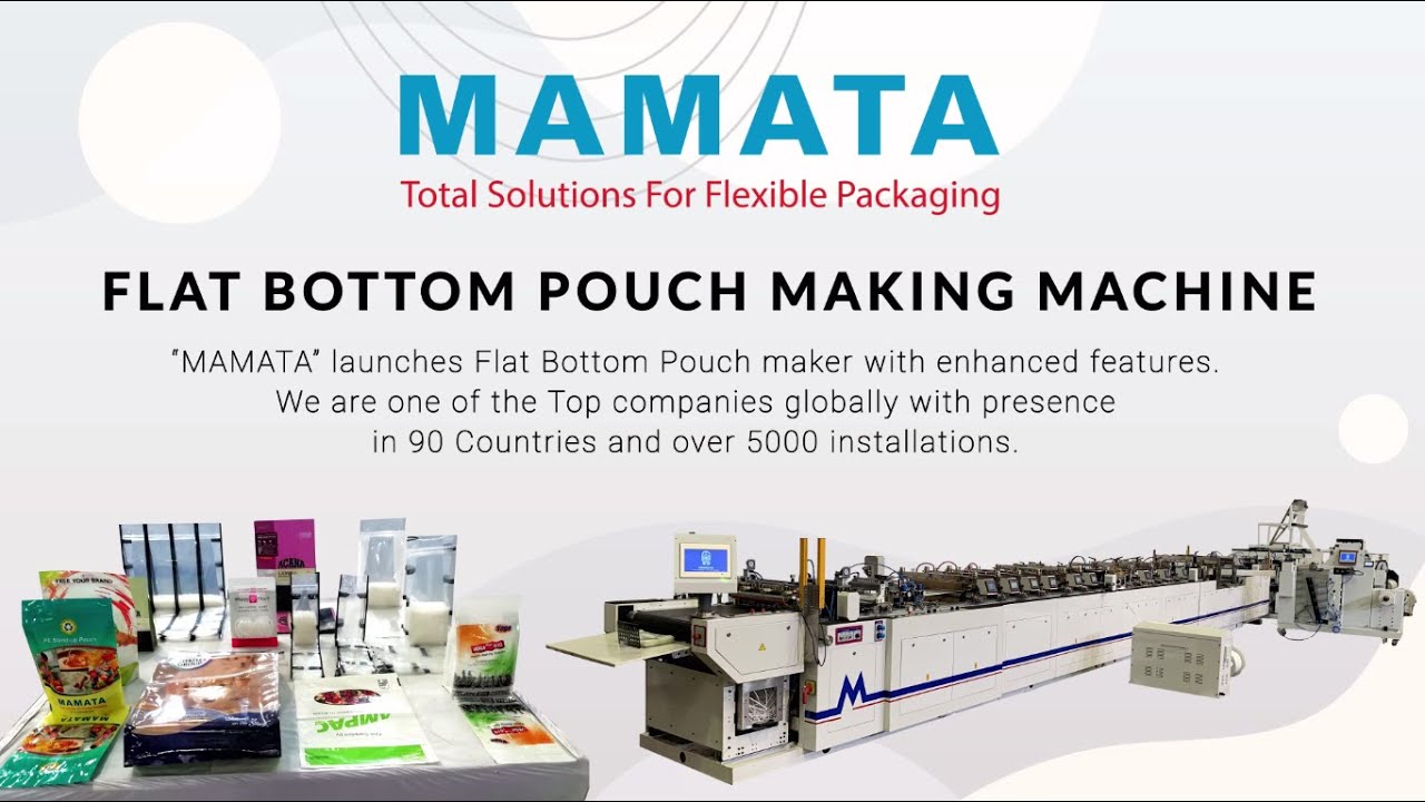 Mamata Machinery New Flat Bottom Machine - 150 Pouches/minute - YouTube