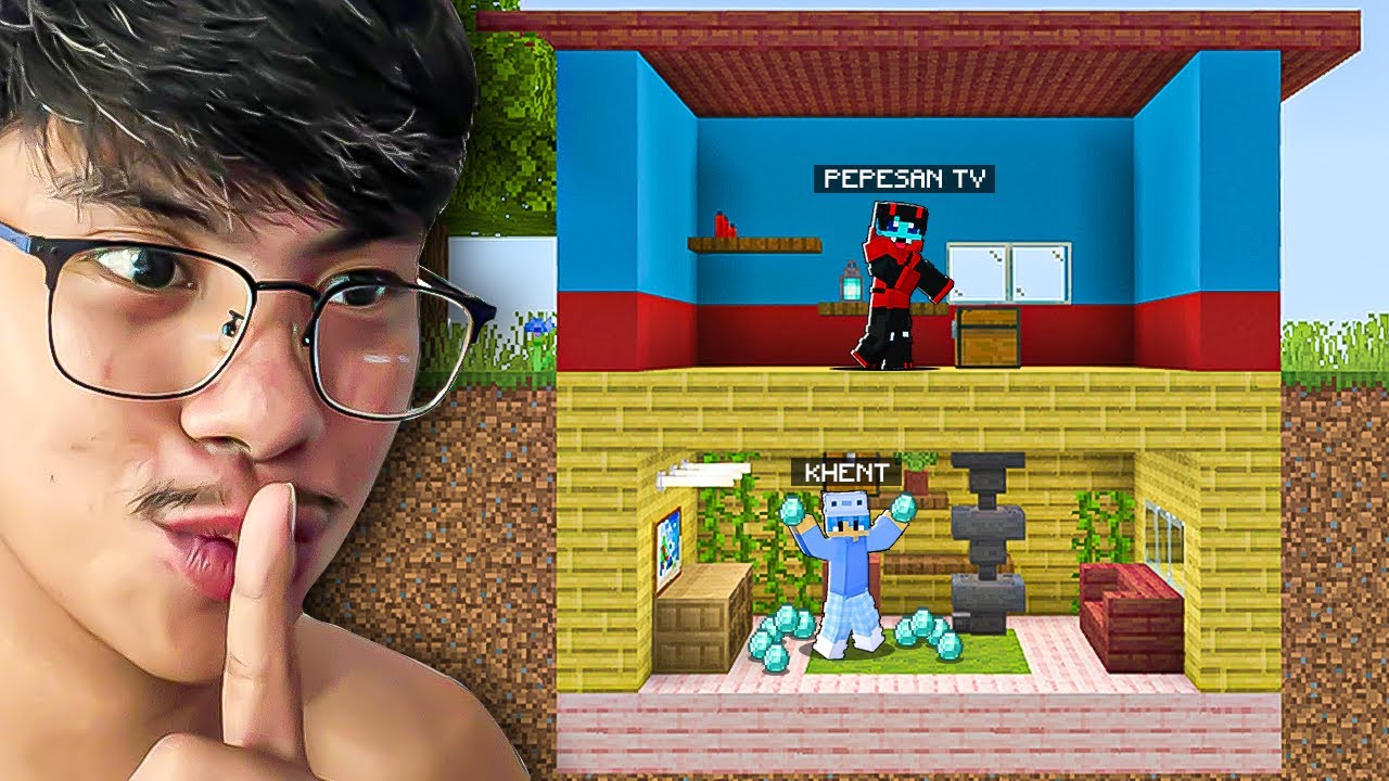 Building Secret Base Under Pepesan House... - YouTube