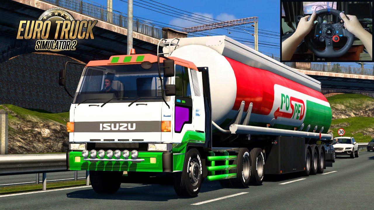 ขับหัวลาก ISUZU 810 ส่งน้ำมันในเกม ETS2 ด้วยจอยพวงมาลัย Logitech G29 ...