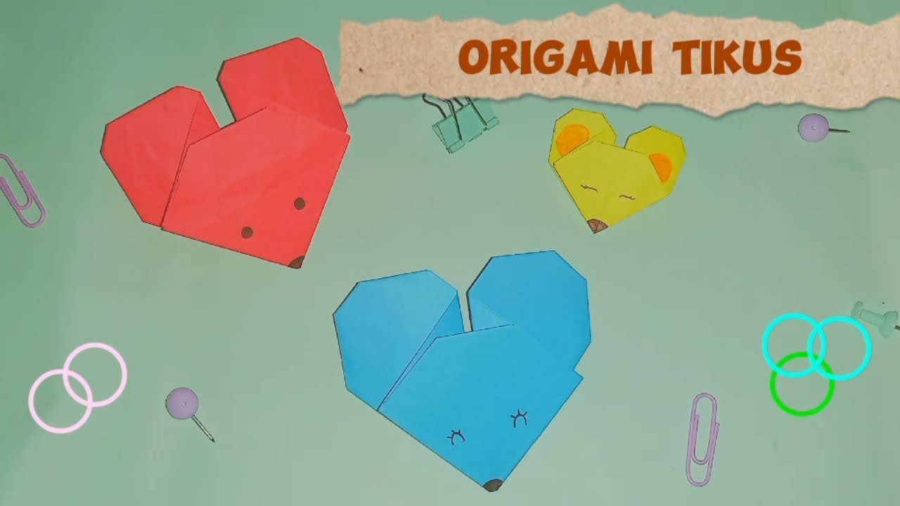 Tutorial melipat kertas origami bentuk kepala tikus 🐭#diy#like#komen# ...