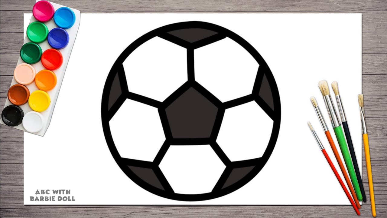 Football Drawing | How to Draw a Cute Football | ABC with Barbie Doll ...