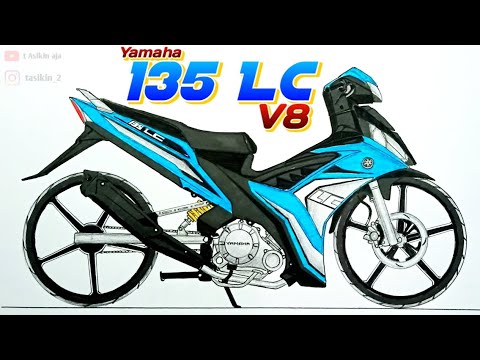 CARA MELUKIS MOTOR LC135 V8 || LUKIS MOTOR LC135 MODIFIED - YouTube