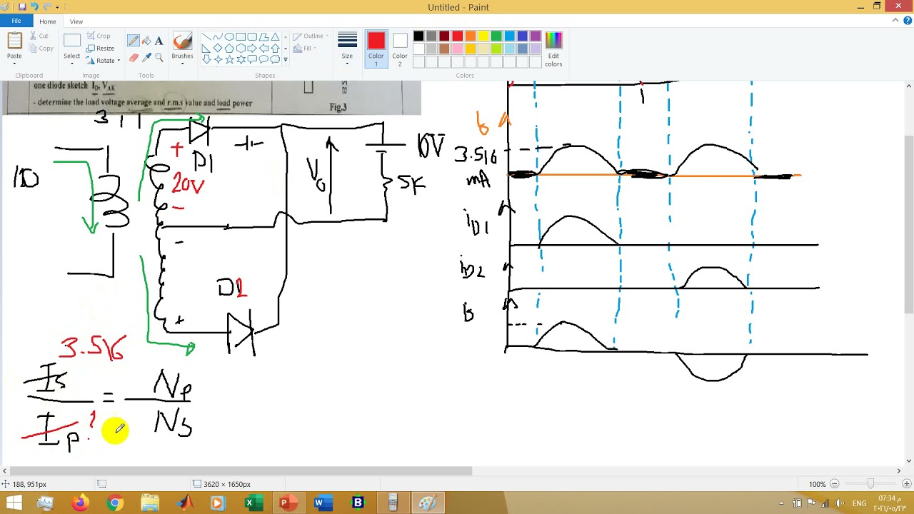 Example- center tap with a battery in the load side - YouTube