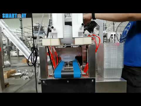 Tray denester automatic tray packaging machine - YouTube