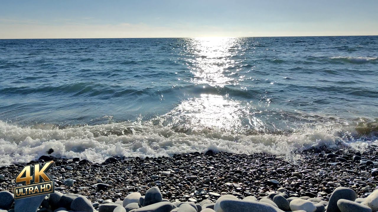 Sunlit Sea Reflections in 4K – Relaxing Ocean Scenery - YouTube