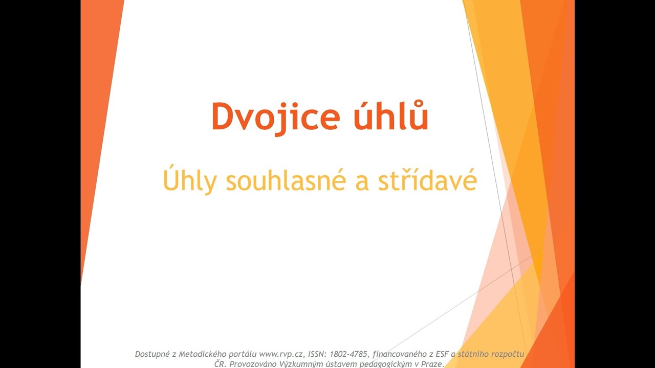 Dvojice úhlů - úhly souhlasné a střídavé - YouTube