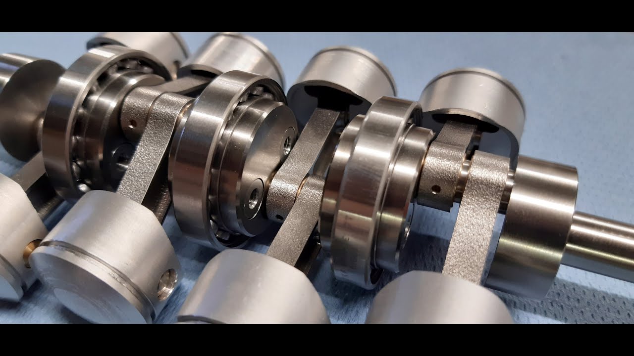 Part 5: V8 model engine with rotary valve / crankshaft - YouTube