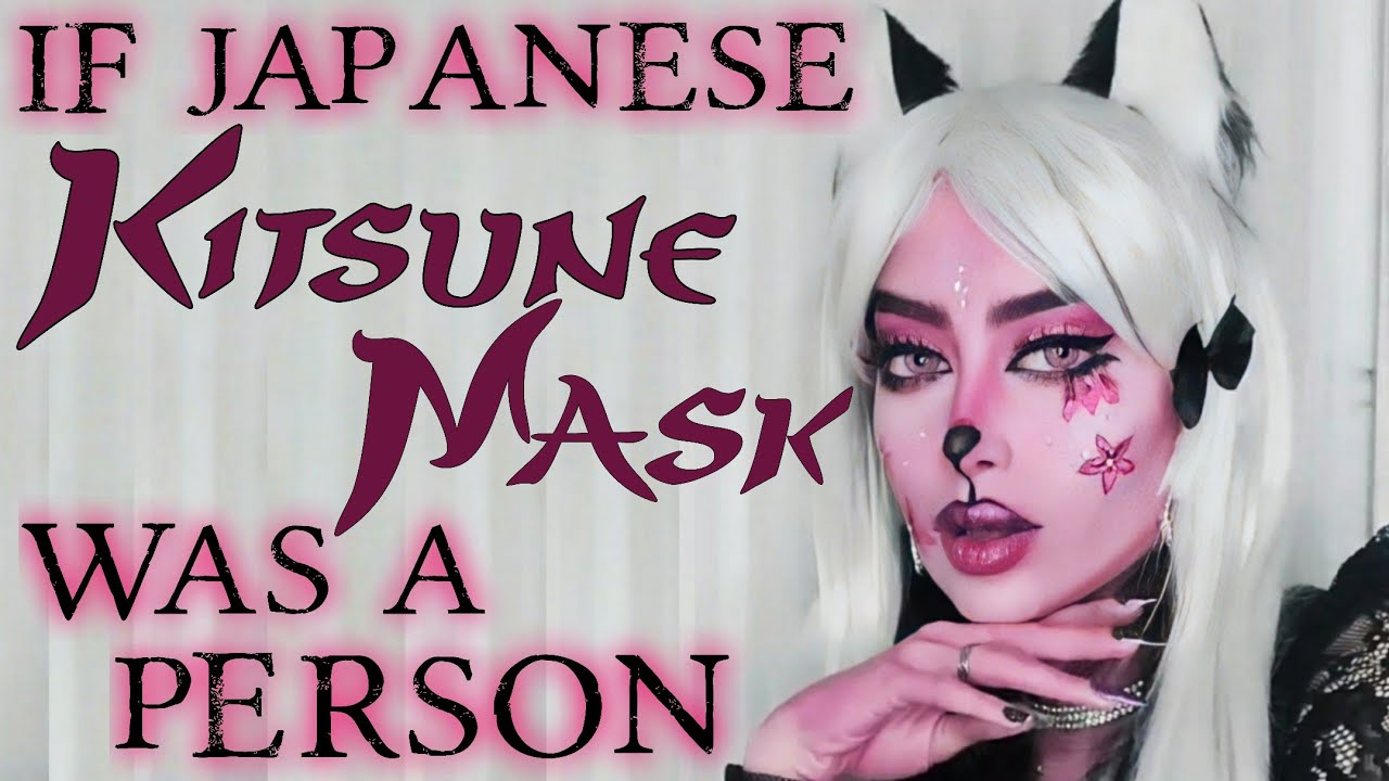 kitsune fox mask makeup tutorial - YouTube