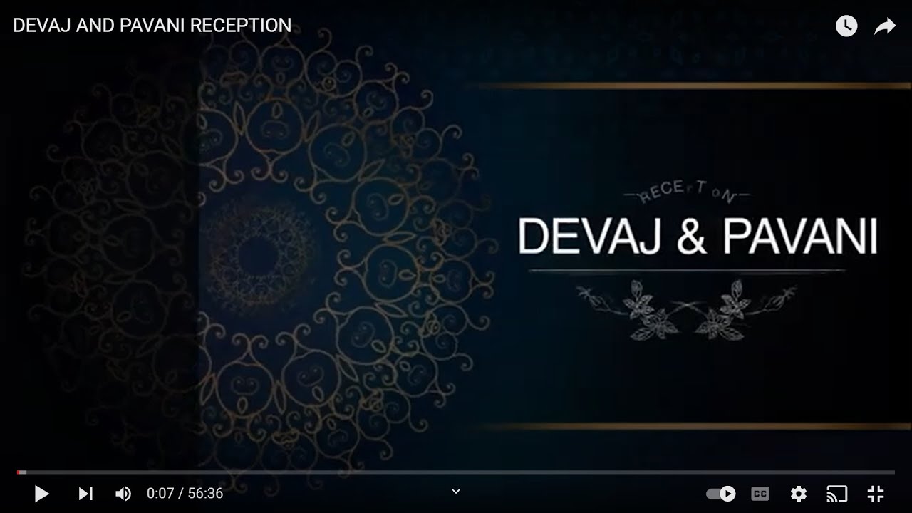 DEVAJ AND PAVANI RECEPTION - YouTube
