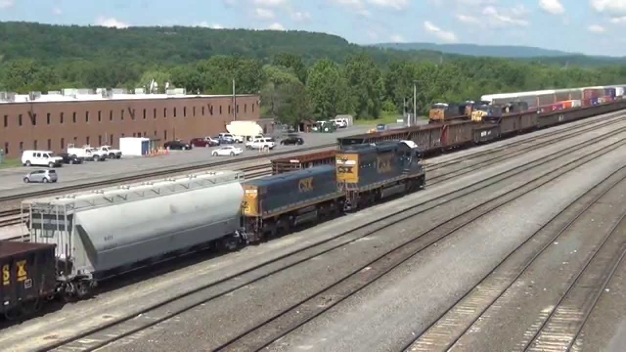 2 CSX EBD's & Slug set CSX #2439 & Slug #1015 push cars toward hump @ Selkirk, NY 6/27/14 00060 ...