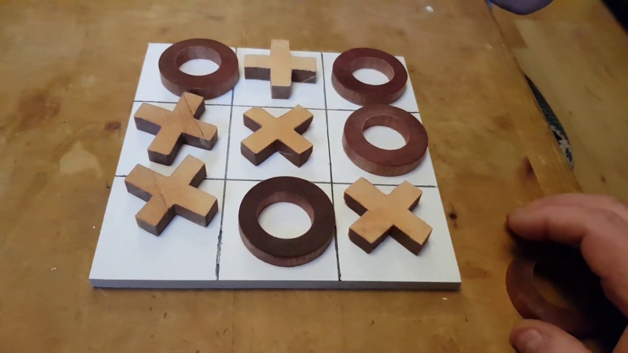 Making a Tic Tac Toe (Noughts and Crosses) game from scrap wood - YouTube